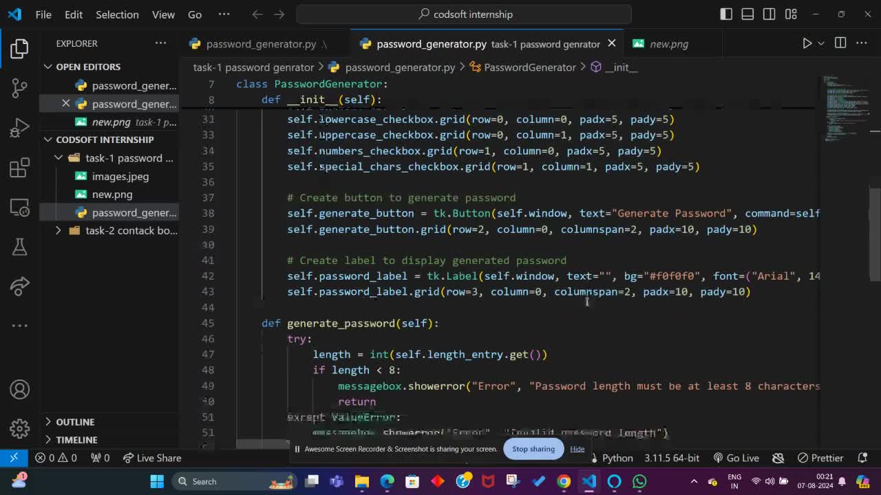 Completed Task-2 of Password Generator with Python | Sparsh Sharma ... Completed Task-2 of Password Generator with Python | Sparsh Sharma ...