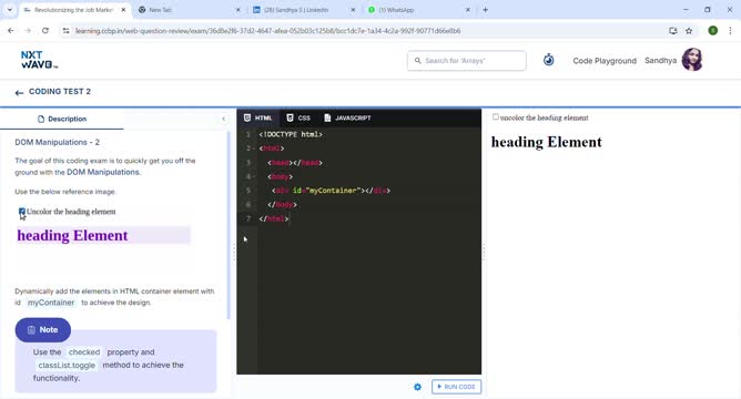 Sandhya S on LinkedIn: #day94 #100daysofcodingchallenge #javascript # ... Sandhya S on LinkedIn: #day94 #100daysofcodingchallenge #javascript # ...