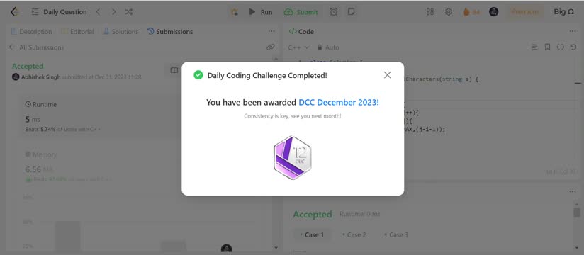 Abhishek Singh on LinkedIn: #leetcode #happynewyear #codingjourney Abhishek Singh on LinkedIn: #leetcode #happynewyear #codingjourney
