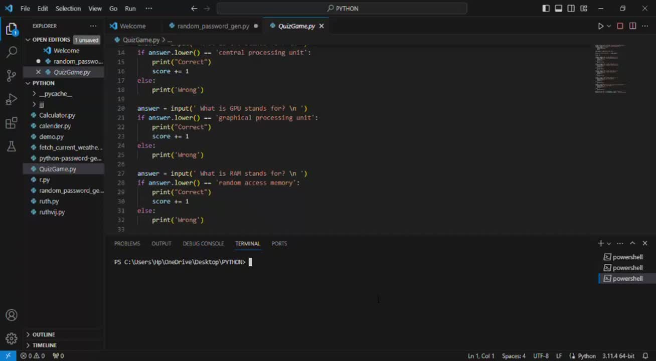 Ruthvij R Chandan on LinkedIn: #codsoft #pythonprogramming #python #intern Ruthvij R Chandan on LinkedIn: #codsoft #pythonprogramming #python #intern