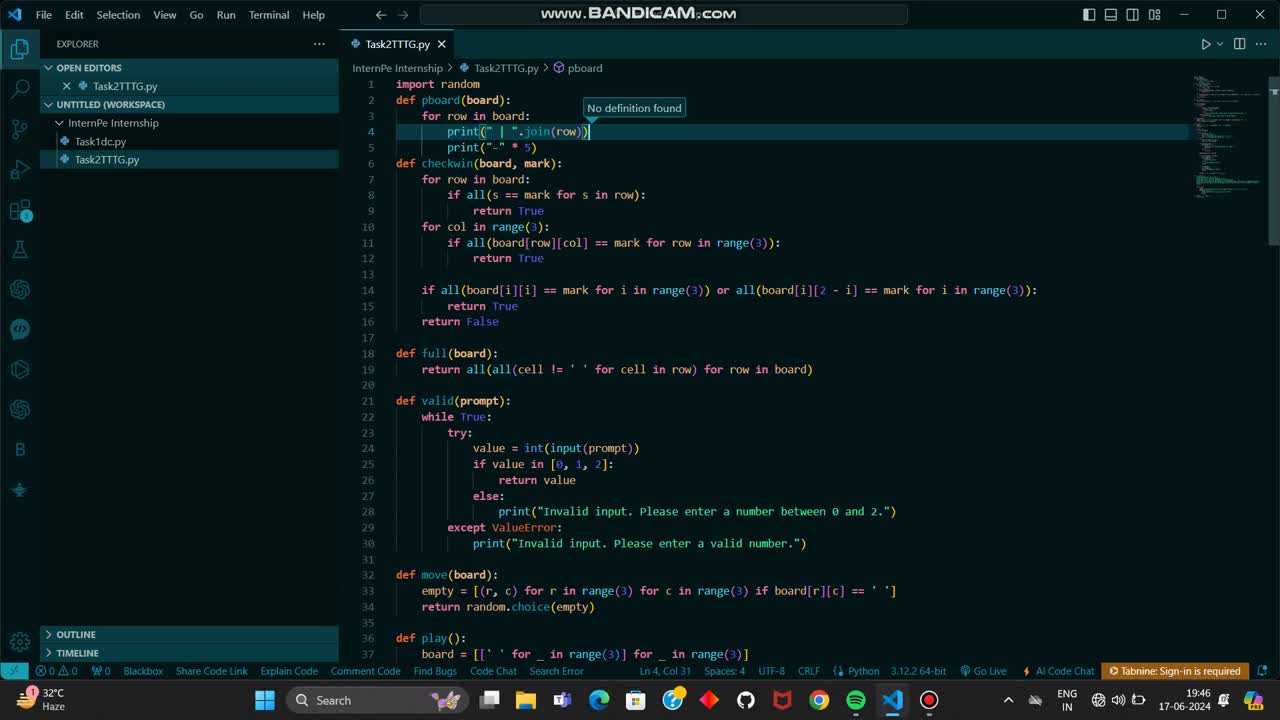 #internship #python #coding #gamedevelopment #tictactoe… | Subhasis ... #internship #python #coding #gamedevelopment #tictactoe… | Subhasis ...