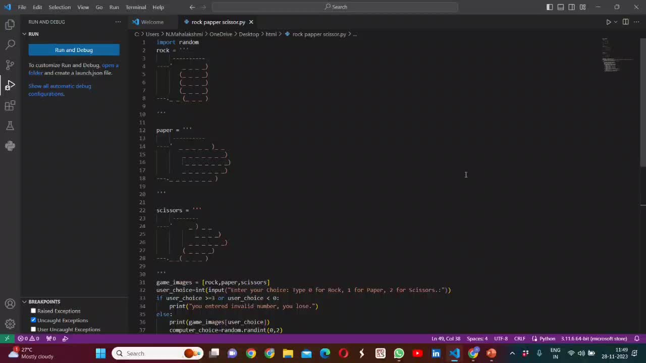 N Mahalakshmi on LinkedIn: #codsoft #pythonprogramming N Mahalakshmi on LinkedIn: #codsoft #pythonprogramming