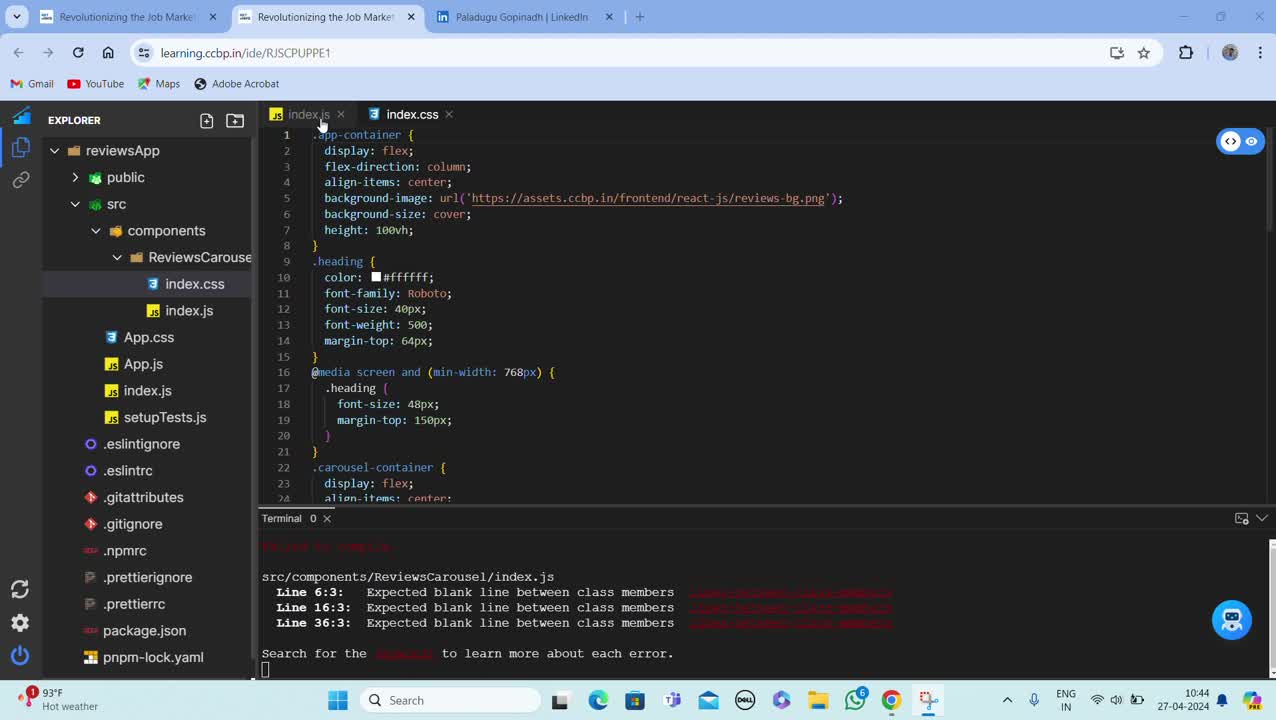 Paladugu Gopinadh on LinkedIn: #day12 #reactjs #coding #webdevelopment ... Paladugu Gopinadh on LinkedIn: #day12 #reactjs #coding #webdevelopment ...