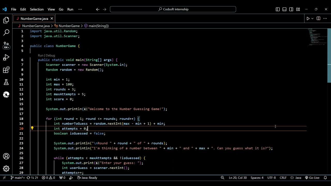 Navneet Singh on LinkedIn: #codsoft #internship #java #numbergame # ... Navneet Singh on LinkedIn: #codsoft #internship #java #numbergame # ...