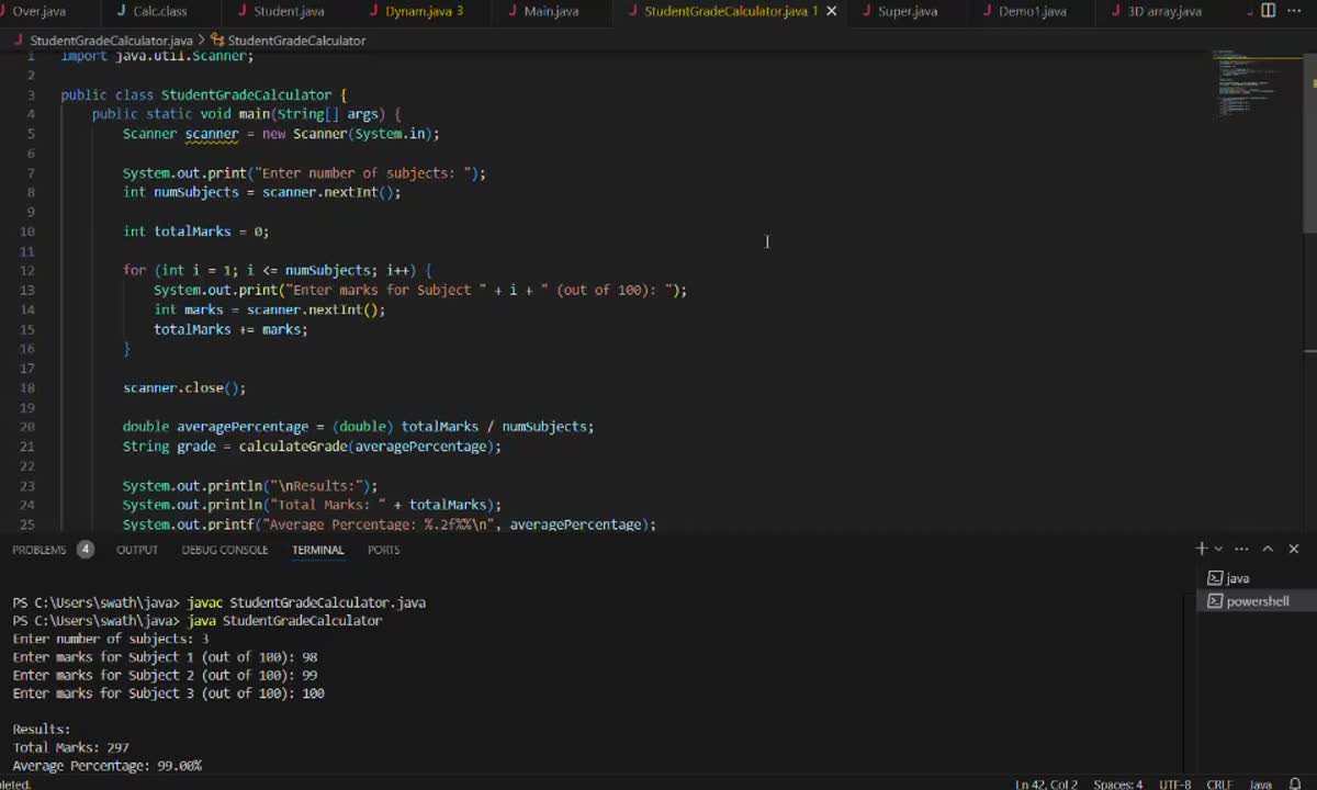 Pooja J on LinkedIn: #codsoft #java #programming #gradecalculator # ... Pooja J on LinkedIn: #codsoft #java #programming #gradecalculator # ...