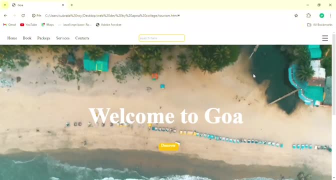 #goatourism #landingpagedesign #html #css | SUBRATA ROY #goatourism #landingpagedesign #html #css | SUBRATA ROY