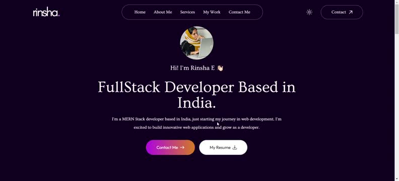 Unveiling my responsive portfolio website | RINSHA E posted on the ... Unveiling my responsive portfolio website | RINSHA E posted on the ...