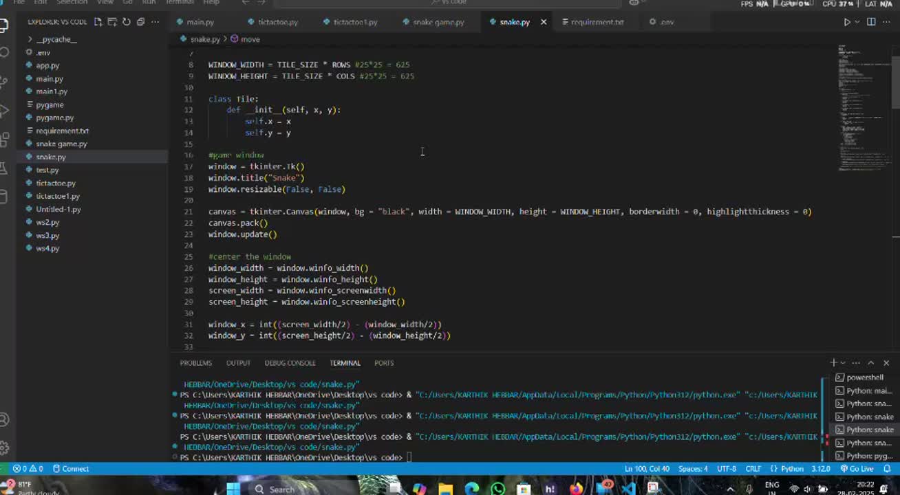 #python #gamedevelopment #internship #internpe #snakegame #coding ... #python #gamedevelopment #internship #internpe #snakegame #coding ...
