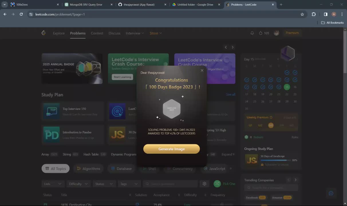 #leetcode #dsa #100daysofcode #problemsolving #achievement | Ajay Rawat #leetcode #dsa #100daysofcode #problemsolving #achievement | Ajay Rawat