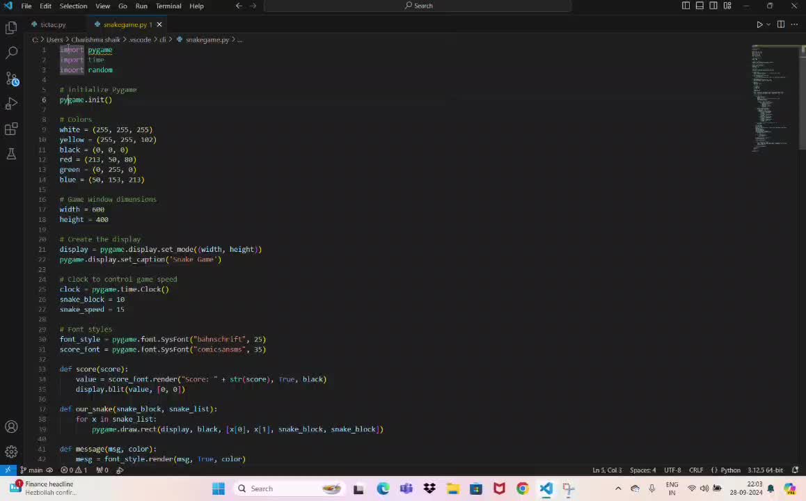 Chsrishma Shaik charishma on LinkedIn: #pythonprograming #snakegame # ... Chsrishma Shaik charishma on LinkedIn: #pythonprograming #snakegame # ...