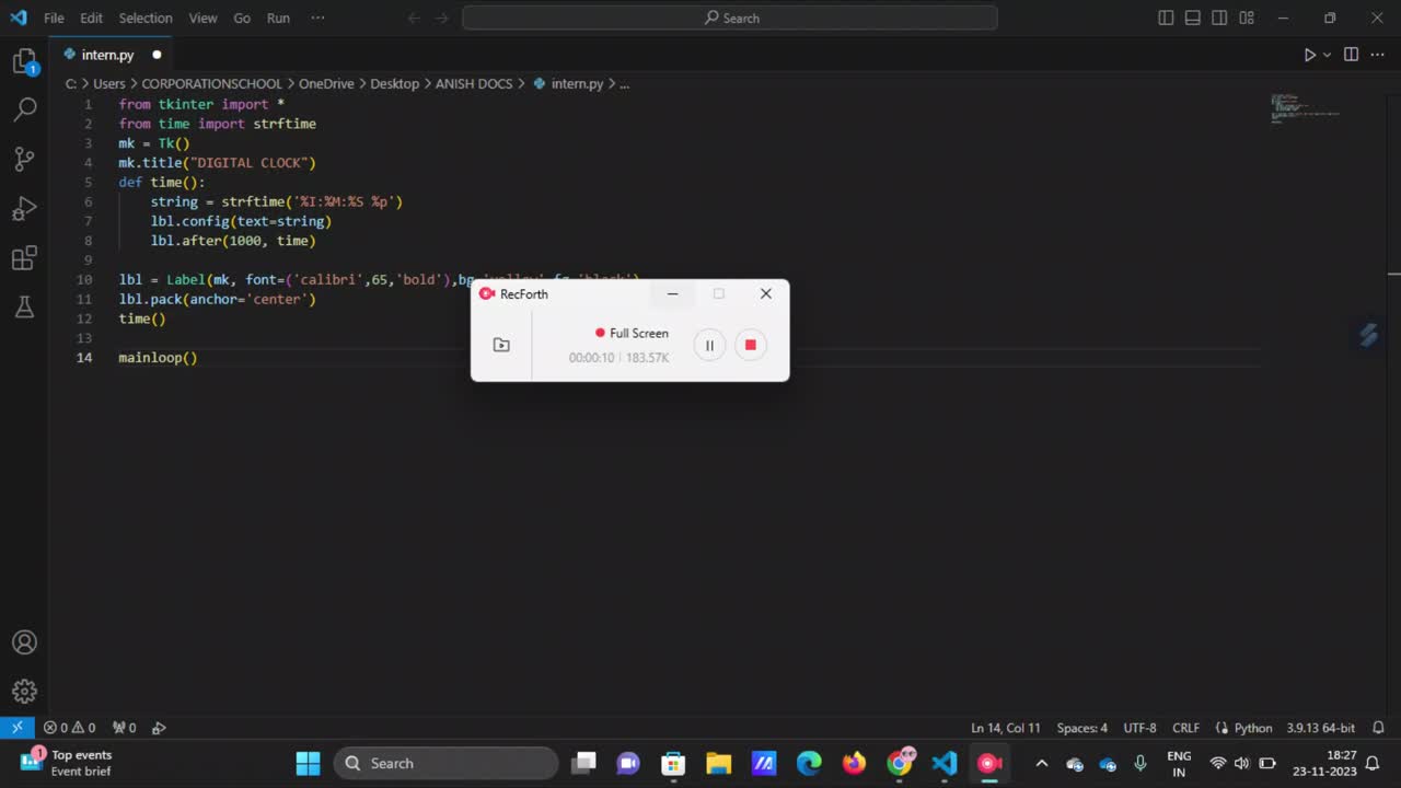 Anish Raj on LinkedIn: #pythonprogramming #internpe #python #coding # ... Anish Raj on LinkedIn: #pythonprogramming #internpe #python #coding # ...
