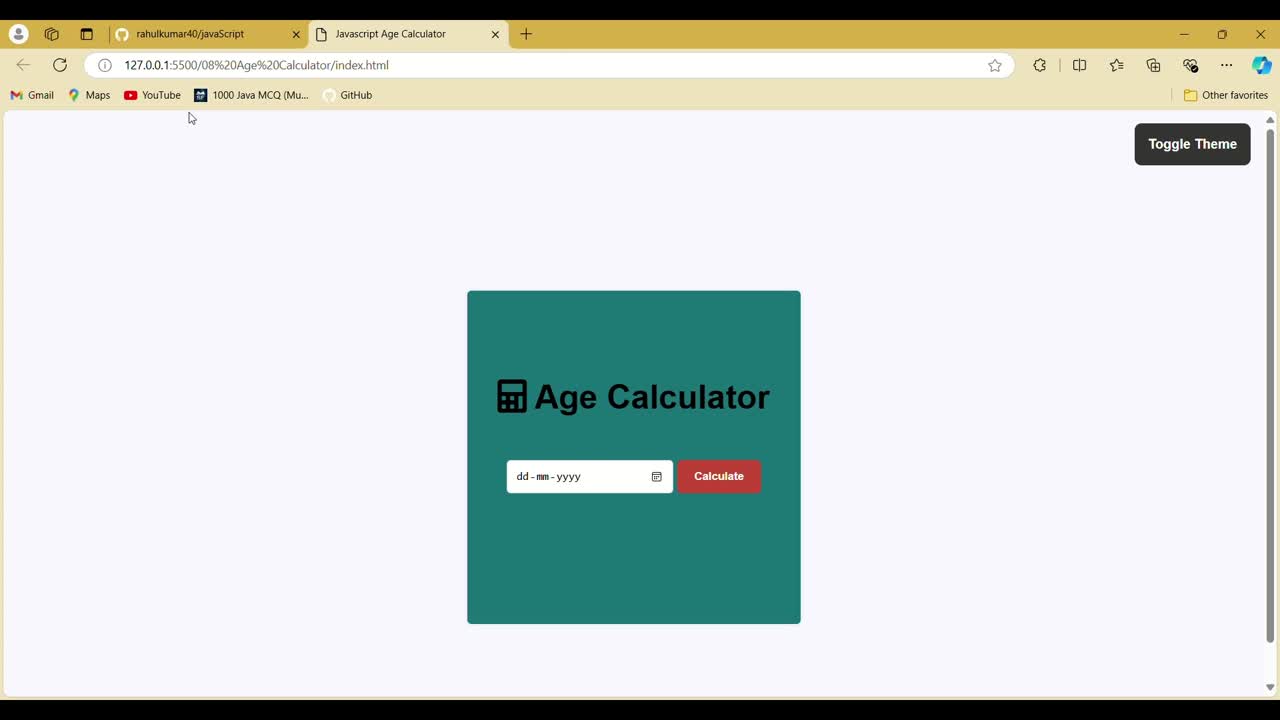 Rahul kumar on LinkedIn: #javascript #webdevelopment #agecalculator # ... Rahul kumar on LinkedIn: #javascript #webdevelopment #agecalculator # ...
