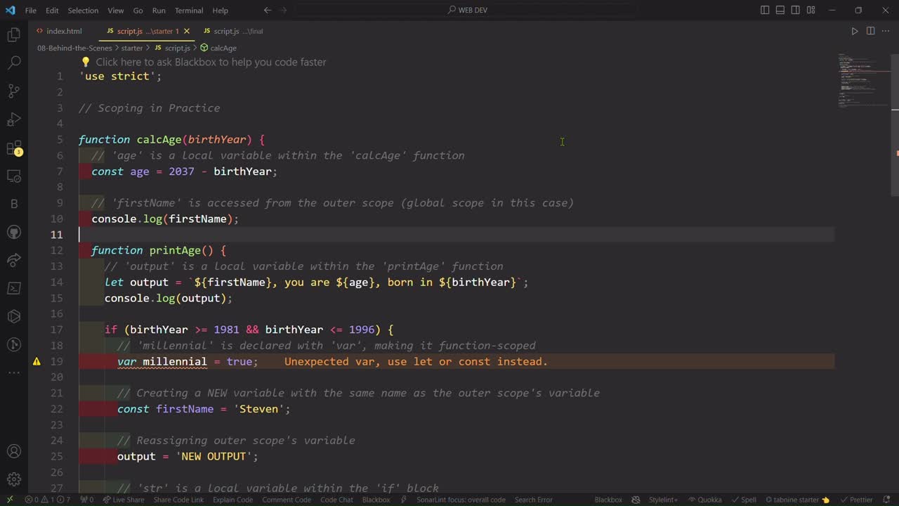 Day 24 of #100daysofcode challenge: JavaScript scope and scope ... Day 24 of #100daysofcode challenge: JavaScript scope and scope ...