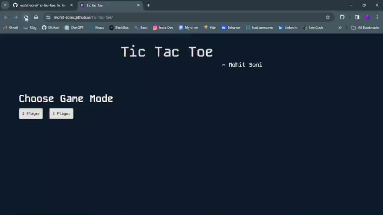 Completed Tic Tac Toe game with two modes | Mohit Soni posted on the ... Completed Tic Tac Toe game with two modes | Mohit Soni posted on the ...