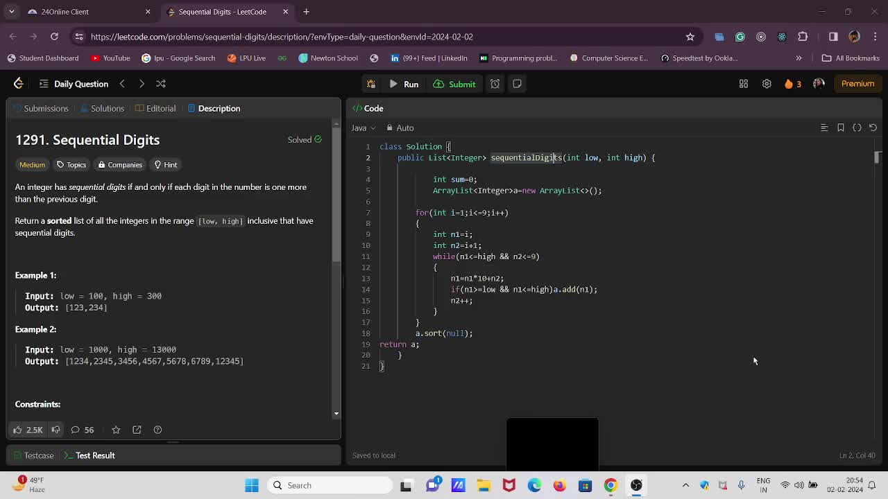 Vaishnavi Rathore on LinkedIn: Title: Solving Sequential Digits Problem ... Vaishnavi Rathore on LinkedIn: Title: Solving Sequential Digits Problem ...