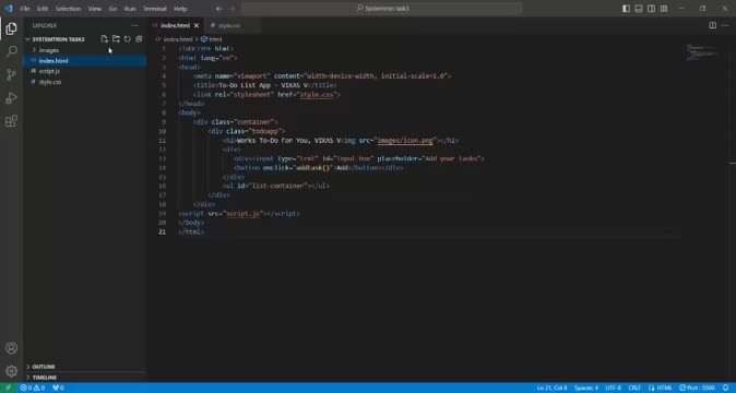 VIKAS V on LinkedIn: #webdevelopment #systemtroninternship #todolistapp VIKAS V on LinkedIn: #webdevelopment #systemtroninternship #todolistapp