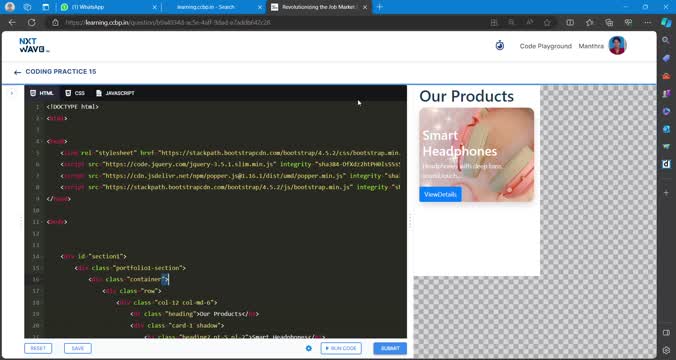 MANTHRA BASAKARAN on LinkedIn: #ccbp #nxtwave #reactjs #python #coding ... MANTHRA BASAKARAN on LinkedIn: #ccbp #nxtwave #reactjs #python #coding ...