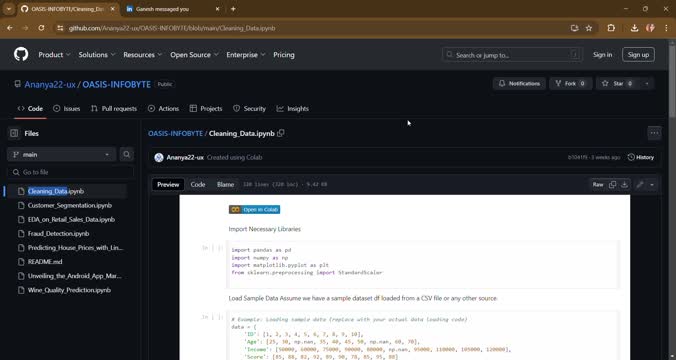 Data cleaning project with Oasis Infobyte | Ananya T Y Gowda posted on ... Data cleaning project with Oasis Infobyte | Ananya T Y Gowda posted on ...