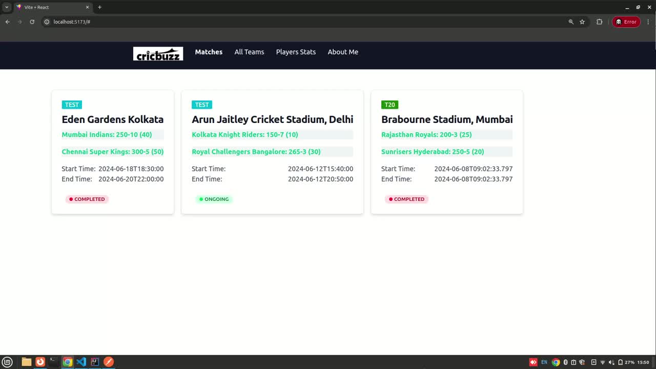 Yogesh Kumar on LinkedIn: #cricbuzz #reactjs #tailwindcss #springboot # ... Yogesh Kumar on LinkedIn: #cricbuzz #reactjs #tailwindcss #springboot # ...