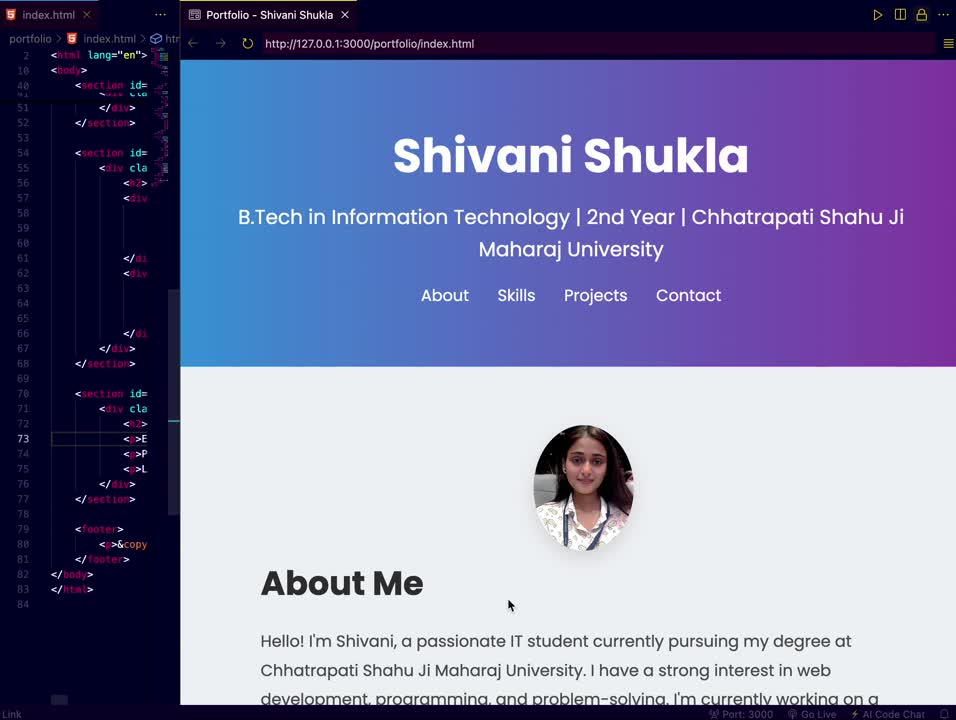 Shivani Shukla on LinkedIn: #webdevelopment #portfolio #html #css Shivani Shukla on LinkedIn: #webdevelopment #portfolio #html #css