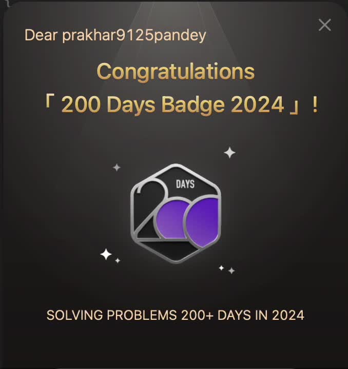 Earned LeetCode badge for solving problems | Prakhar Pandey posted on ... Earned LeetCode badge for solving problems | Prakhar Pandey posted on ...