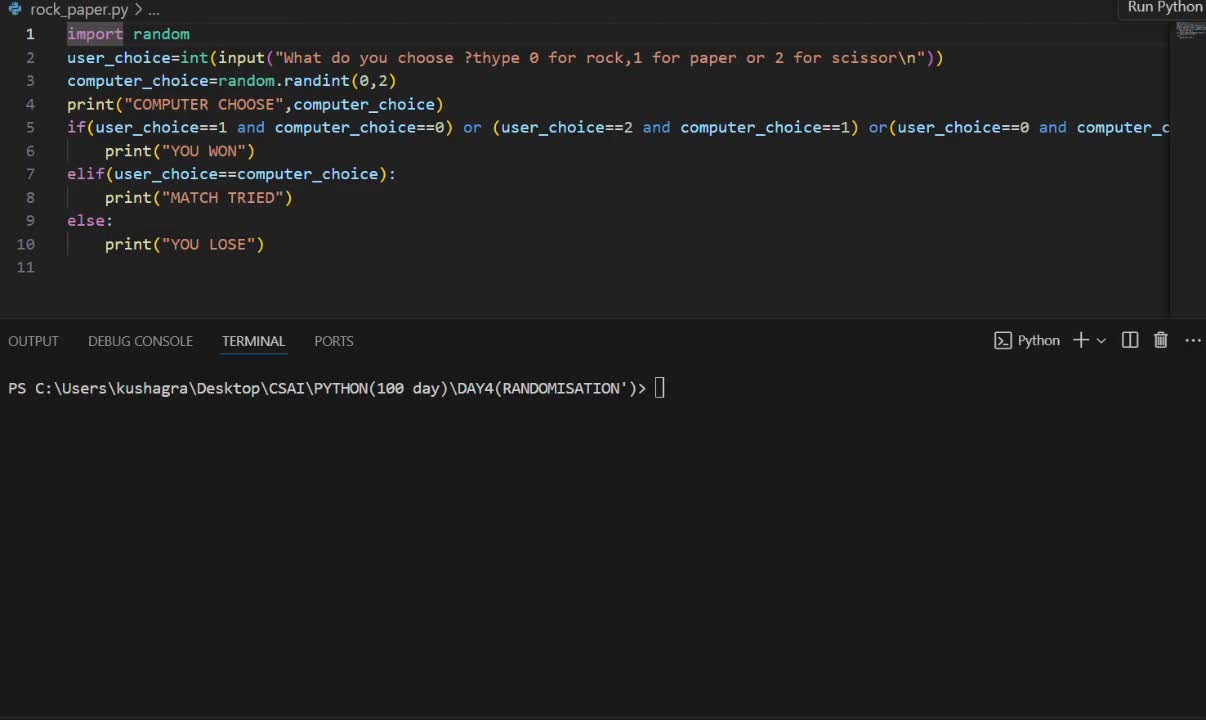 kushagra Tiwari on LinkedIn: #100daysofcode #python #pythonlearning # ... kushagra Tiwari on LinkedIn: #100daysofcode #python #pythonlearning # ...