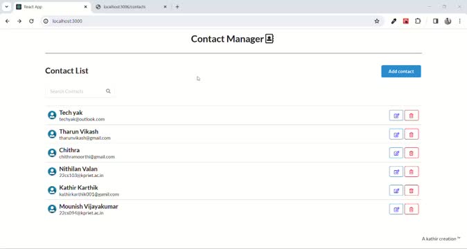 Finished a major sprint for Contact Manager app | Kathir Karthik M ... Finished a major sprint for Contact Manager app | Kathir Karthik M ...