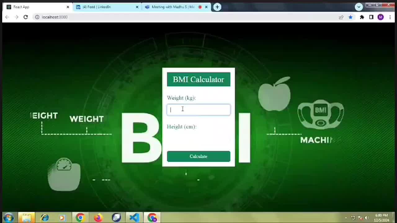 Madhu Mathi S on LinkedIn: #react #bootstrap #webdevelopment #bmicalculator Madhu Mathi S on LinkedIn: #react #bootstrap #webdevelopment #bmicalculator