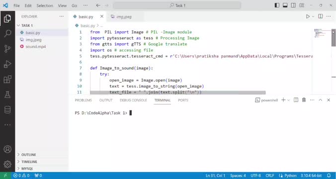 Pratiksha Panmand on LinkedIn: #codealpha #python Pratiksha Panmand on LinkedIn: #codealpha #python