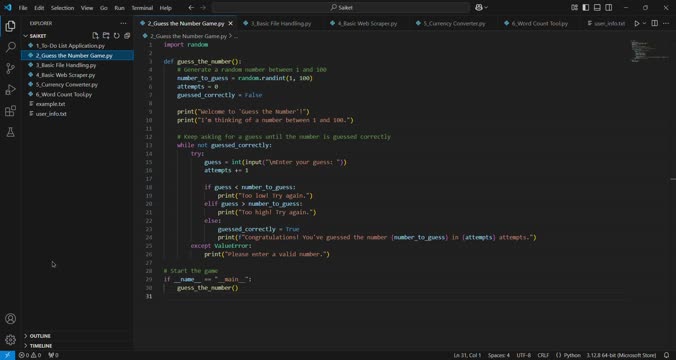 DHANUSH Sivaraman on LinkedIn: #python #guessthenumber #gamedevelopment ... DHANUSH Sivaraman on LinkedIn: #python #guessthenumber #gamedevelopment ...