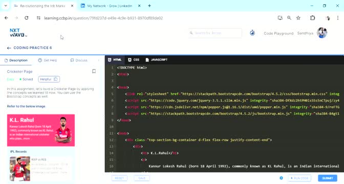 Sandhiya N on LinkedIn: #day5 #html #css #bootstrap #fullstack ... Sandhiya N on LinkedIn: #day5 #html #css #bootstrap #fullstack ...