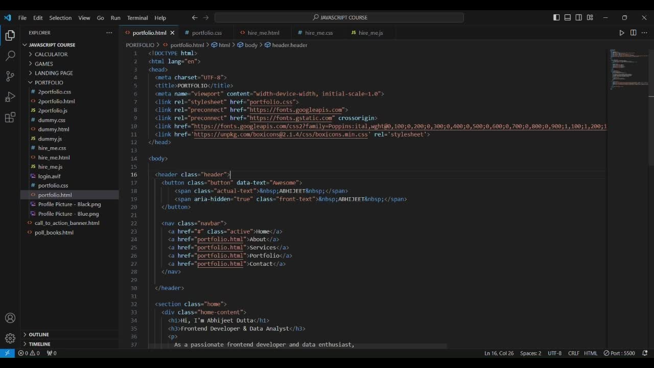 ABHIJEET DUTTA on LinkedIn: #webdevelopment #internship #html #css #codsoft ABHIJEET DUTTA on LinkedIn: #webdevelopment #internship #html #css #codsoft
