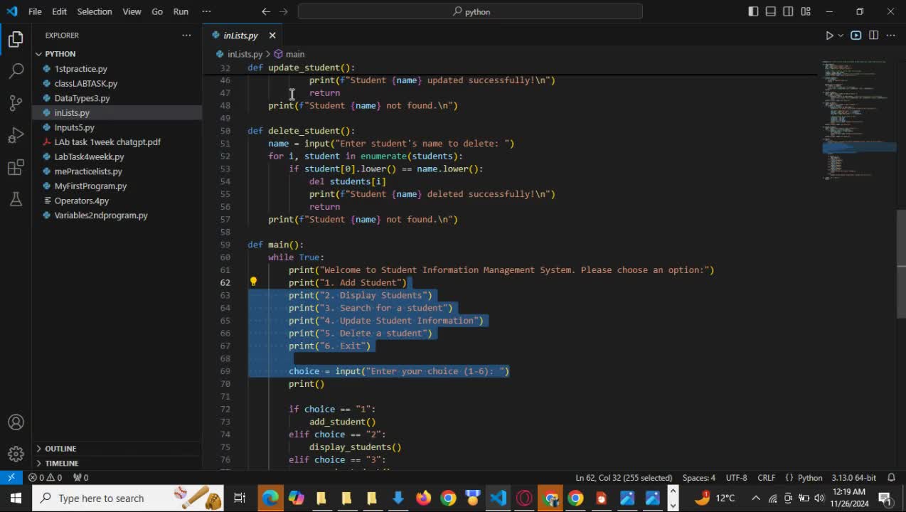 Mazher Saeed on LinkedIn: #python #coding #studentmanagement #crud # ... Mazher Saeed on LinkedIn: #python #coding #studentmanagement #crud # ...