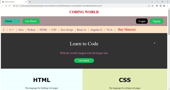 Mahesh Akaramsetty on LinkedIn: #sampletutorialwebsite #html #css # ... Mahesh Akaramsetty on LinkedIn: #sampletutorialwebsite #html #css # ...