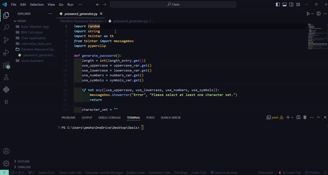 P.MOHAN KUMAR on LinkedIn: #oasisinfobyte #passwordgenerator #python # ... P.MOHAN KUMAR on LinkedIn: #oasisinfobyte #passwordgenerator #python # ...