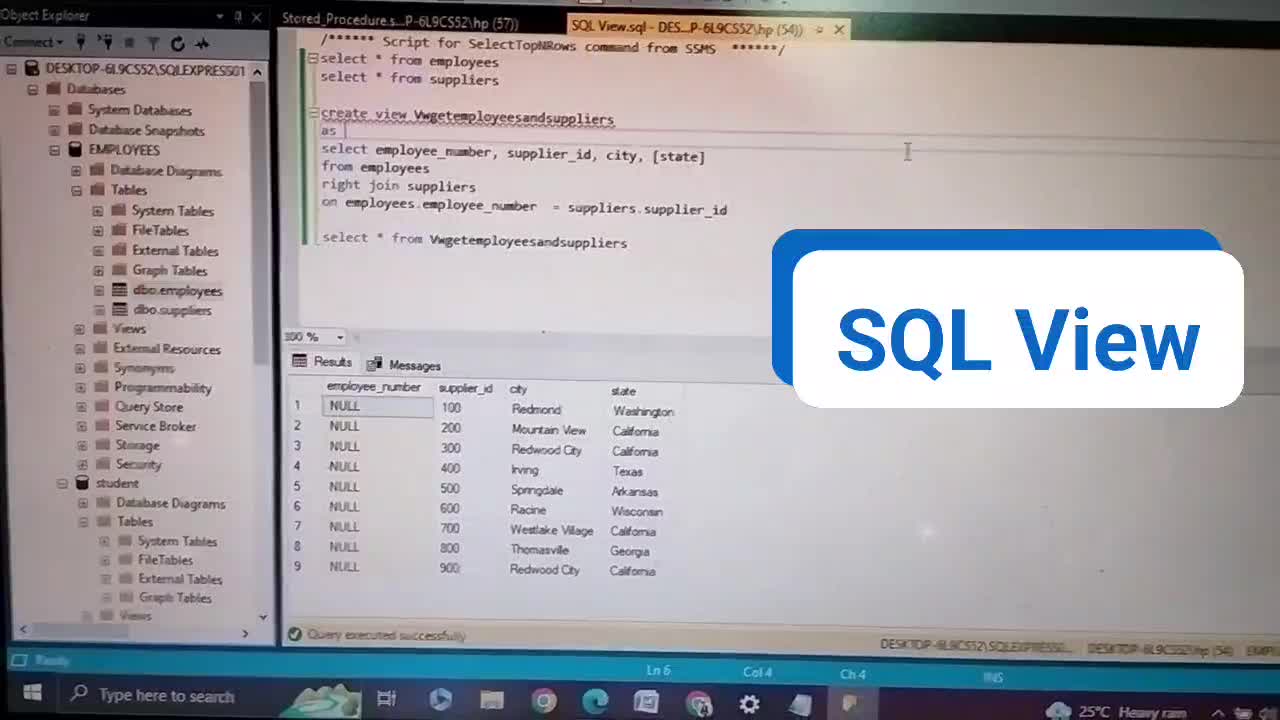 Mukesh Mishra on LinkedIn: create SQL View using SQL join The view is ... Mukesh Mishra on LinkedIn: create SQL View using SQL join The view is ...