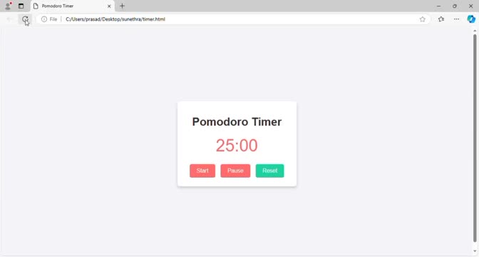 Sunethra R on LinkedIn: #webdevelopment #javascript #pomodorotimer # ... Sunethra R on LinkedIn: #webdevelopment #javascript #pomodorotimer # ...