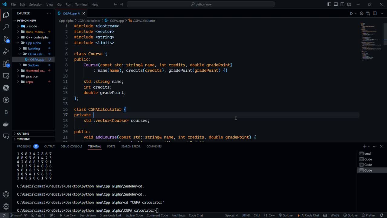 Siddharth Rawat on LinkedIn: #cpp #cgpacalculator #softwaredevelopment ... Siddharth Rawat on LinkedIn: #cpp #cgpacalculator #softwaredevelopment ...