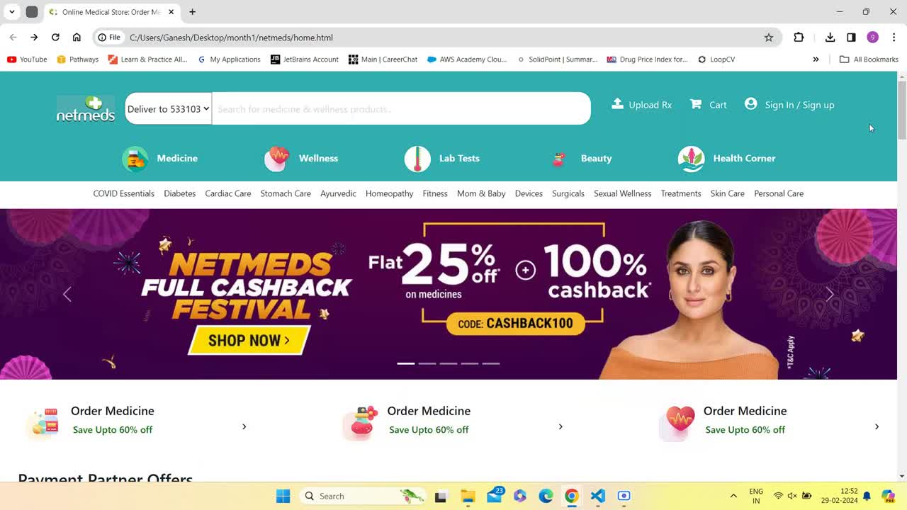 Manda Ganesh on LinkedIn: I created a Netmeds UI using Html and Css # ... Manda Ganesh on LinkedIn: I created a Netmeds UI using Html and Css # ...