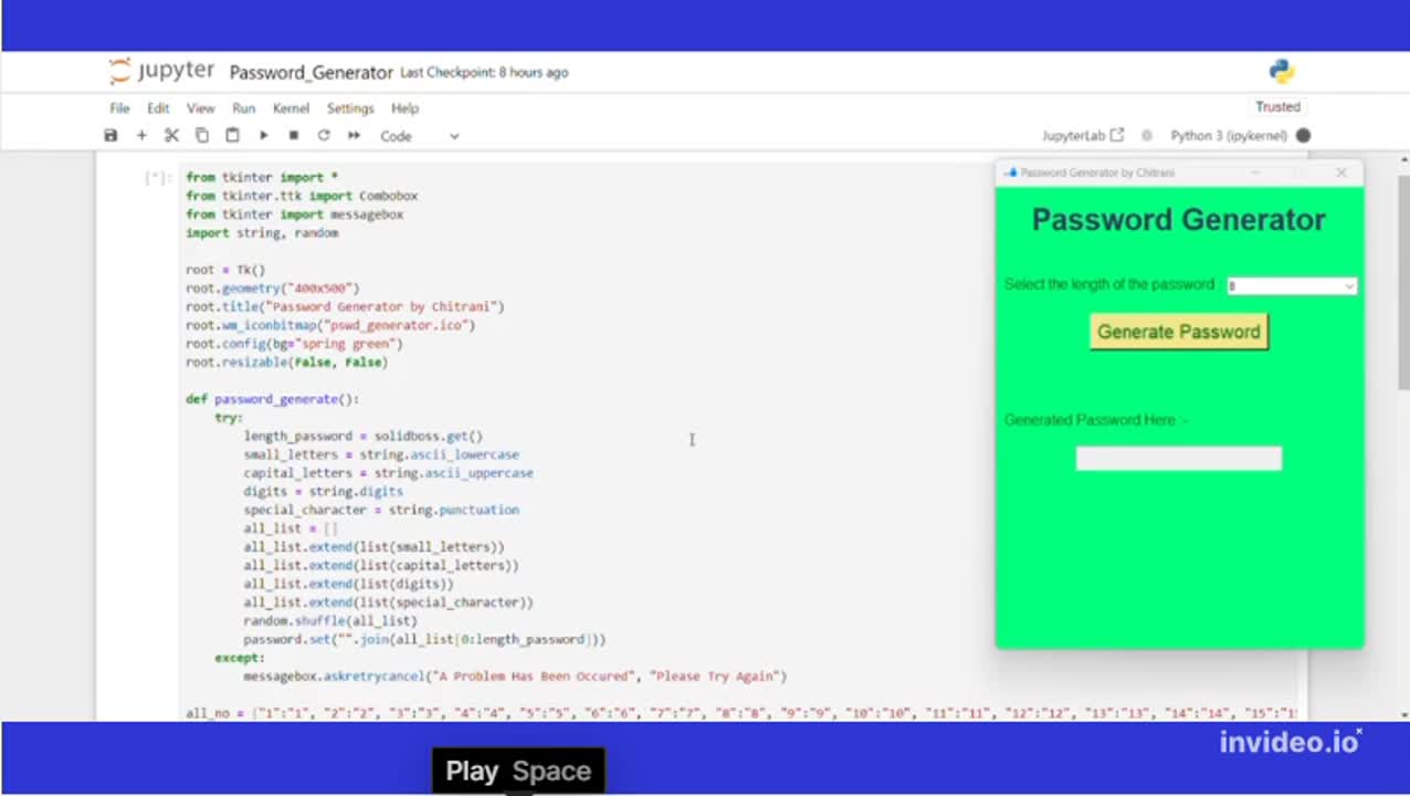 Completed task 3 of a password generator by CodSoft | Chitrani Banerjee ... Completed task 3 of a password generator by CodSoft | Chitrani Banerjee ...