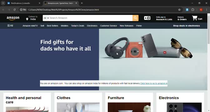 How I created an Amazon clone with HTML and CSS | Pratham Katyal posted ... How I created an Amazon clone with HTML and CSS | Pratham Katyal posted ...