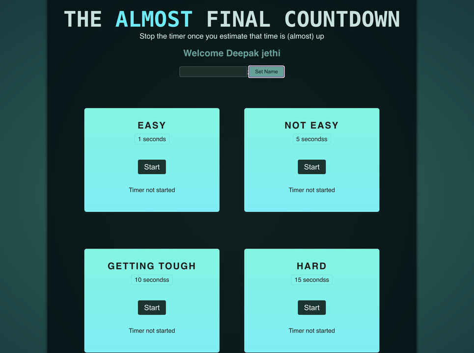 React Reaction Timer Challenge App #30Days30ReactProjects | Deepak ... React Reaction Timer Challenge App #30Days30ReactProjects | Deepak ...
