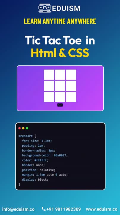 Learn tic Tac Toe with HTML & CSS | Dheeraj Ailawadi posted on the ... Learn tic Tac Toe with HTML & CSS | Dheeraj Ailawadi posted on the ...