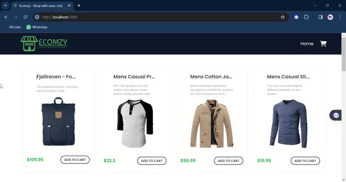 Built Ecomzy website with ReactJS and TailWind CSS | Mohd Ali posted on ... Built Ecomzy website with ReactJS and TailWind CSS | Mohd Ali posted on ...
