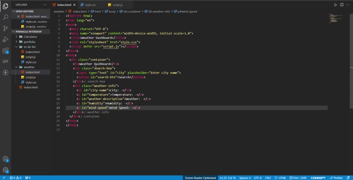 Rajesh Mondal on LinkedIn: #internship #learning #weatherdashboard # ... Rajesh Mondal on LinkedIn: #internship #learning #weatherdashboard # ...