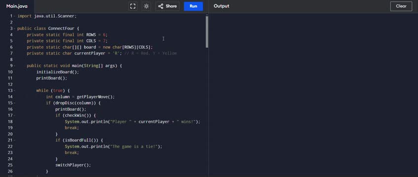 Built a Connect Four game in Java | Zaara Y. posted on the topic | LinkedIn Built a Connect Four game in Java | Zaara Y. posted on the topic | LinkedIn