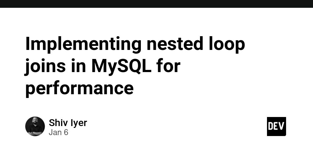 Shiv Iyer on LinkedIn: Implementing nested loop joins in MySQL for ... Shiv Iyer on LinkedIn: Implementing nested loop joins in MySQL for ...