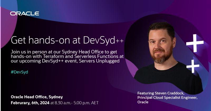 Mal Kruck on LinkedIn: DevSyd++ | Oracle Developer Mal Kruck on LinkedIn: DevSyd++ | Oracle Developer
