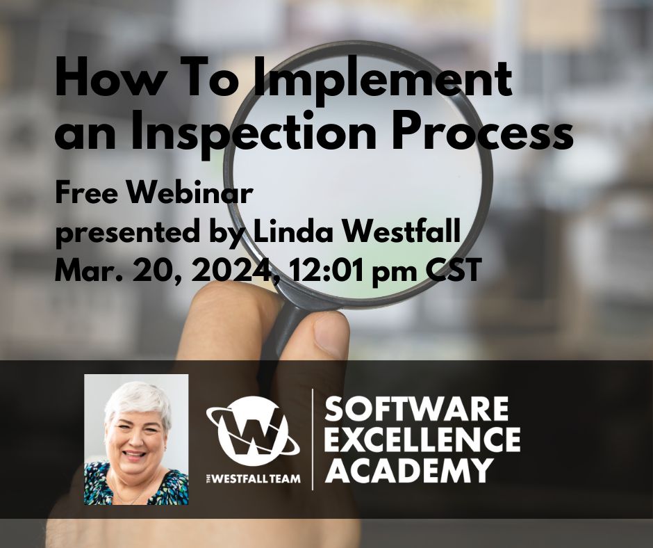 Westfall Webinar: How to Implement an Inspection Process | Linda ... Westfall Webinar: How to Implement an Inspection Process | Linda ...
