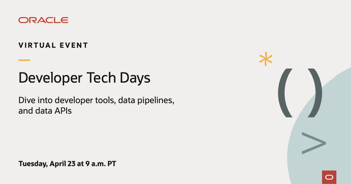 Deepak Suryawanshi on LinkedIn: Oracle Developer Tech Days Deepak Suryawanshi on LinkedIn: Oracle Developer Tech Days